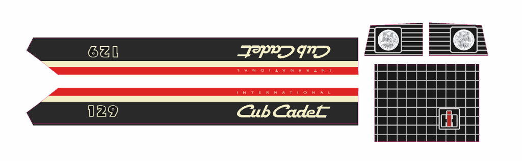 Decal 1/16 Cub Cadet 129 set - DI403 - Midwest Decals & Farm Toys