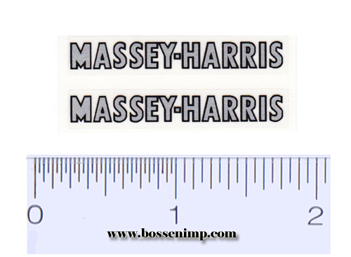 Decal Massey Harris Silver, Black Outline (pair) - DM987 - Midwest ...
