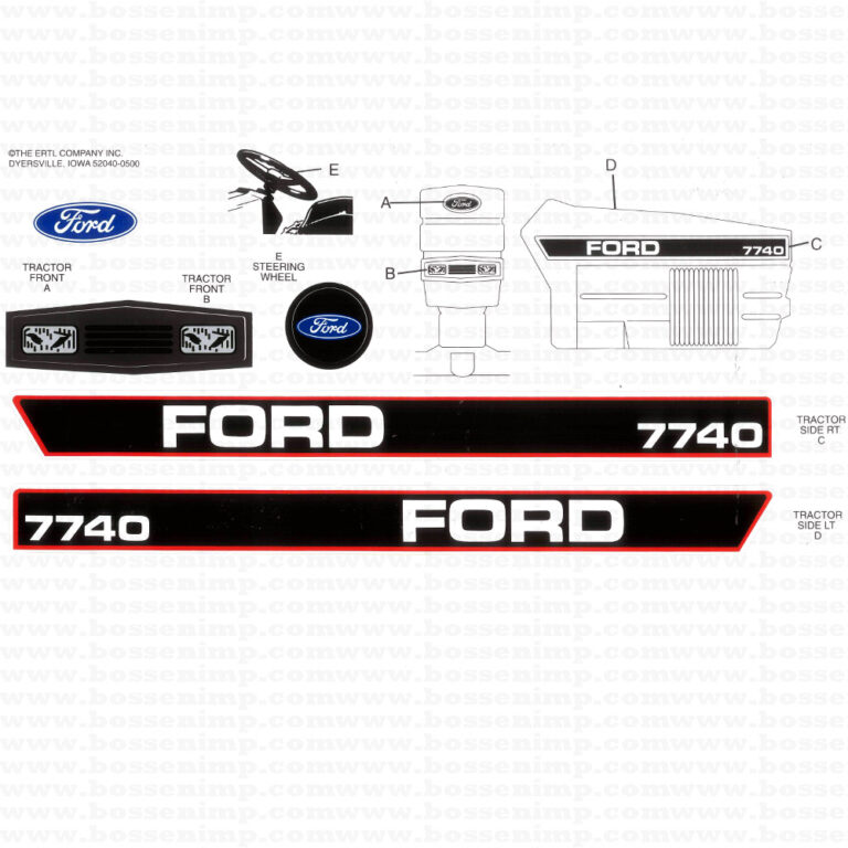 Decal Ford 7740 Pedal Tractor - DPF1251 - Midwest Decals & Farm Toys