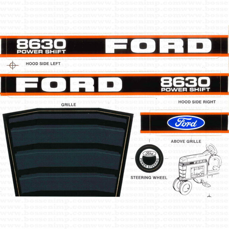 Decal Ford 8630 Pedal Tractor - DPF1252 - Midwest Decals & Farm Toys