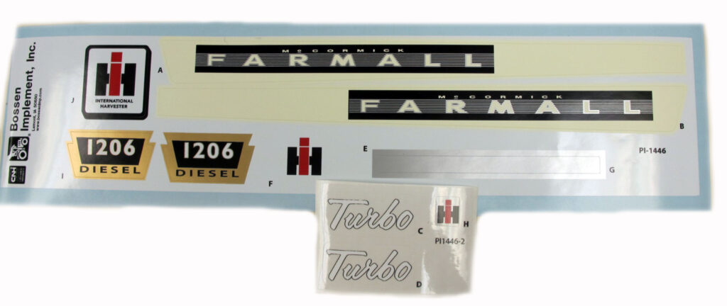 Decal Farmall 1206 Pedal Tractor set DPI1446 - Midwest Decals & Farm Toys