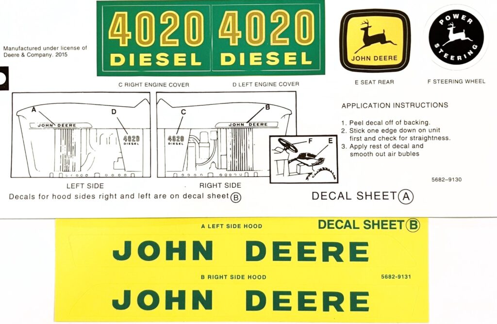 Decal John Deere 4020 WF Pedal Tractor Set DPJ2540 - Midwest Decals ...