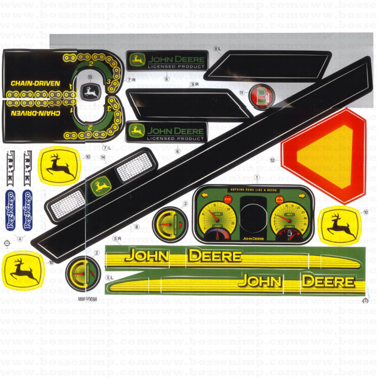 Decal John Deere Chain Drive plastic Pedal Tractor - DPJ3422 - Midwest ...