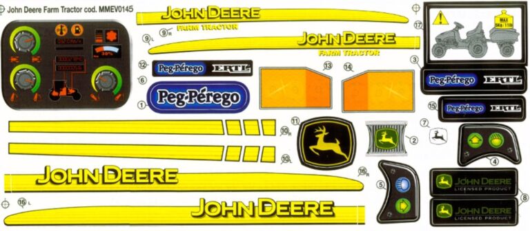 Decal John Deere Farm Tractor plastic Pedal Tractor - DPJ3423 - Midwest ...