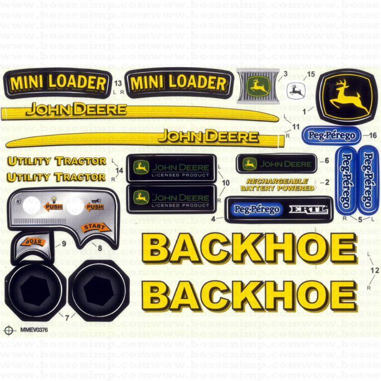 Decal John Deere Mini Loader & Backhoe plastic Pedal Tractor - DPJ3427 ...