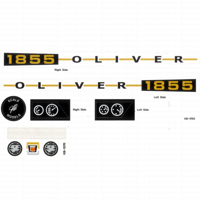Decal Oliver 1855 Pedal Tractor - DPO5204 - Midwest Decals & Farm Toys