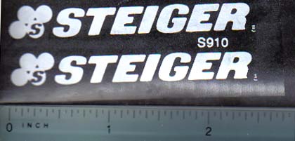 Decal Steiger Logo (white) - DS910 - Midwest Decals & Farm Toys