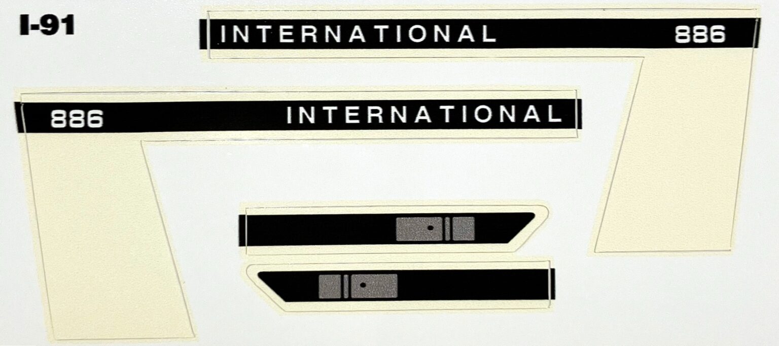 Decal 1/16 IH 886 Side Panels - DI91 - Midwest Decals & Farm Toys