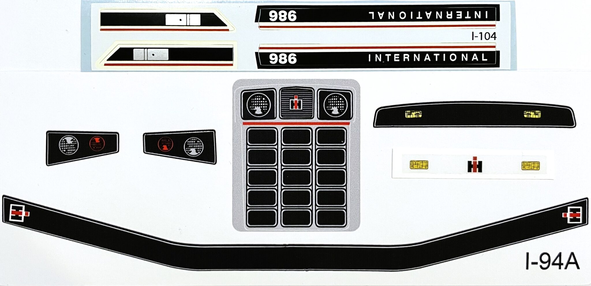 Decal 1/16 IH 986 Tri-Stripe Set - DI104C - Midwest Decals & Farm Toys