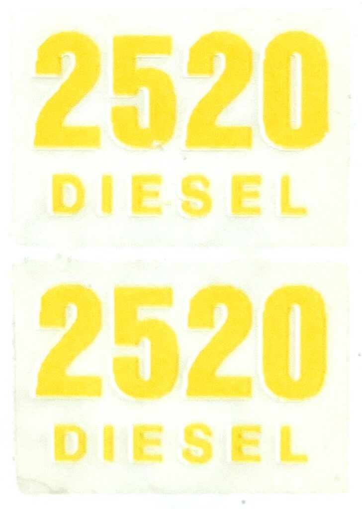 Decal 1/16 John Deere 2520 Diesel Model Numbers - DJ92 - Midwest Decals ...