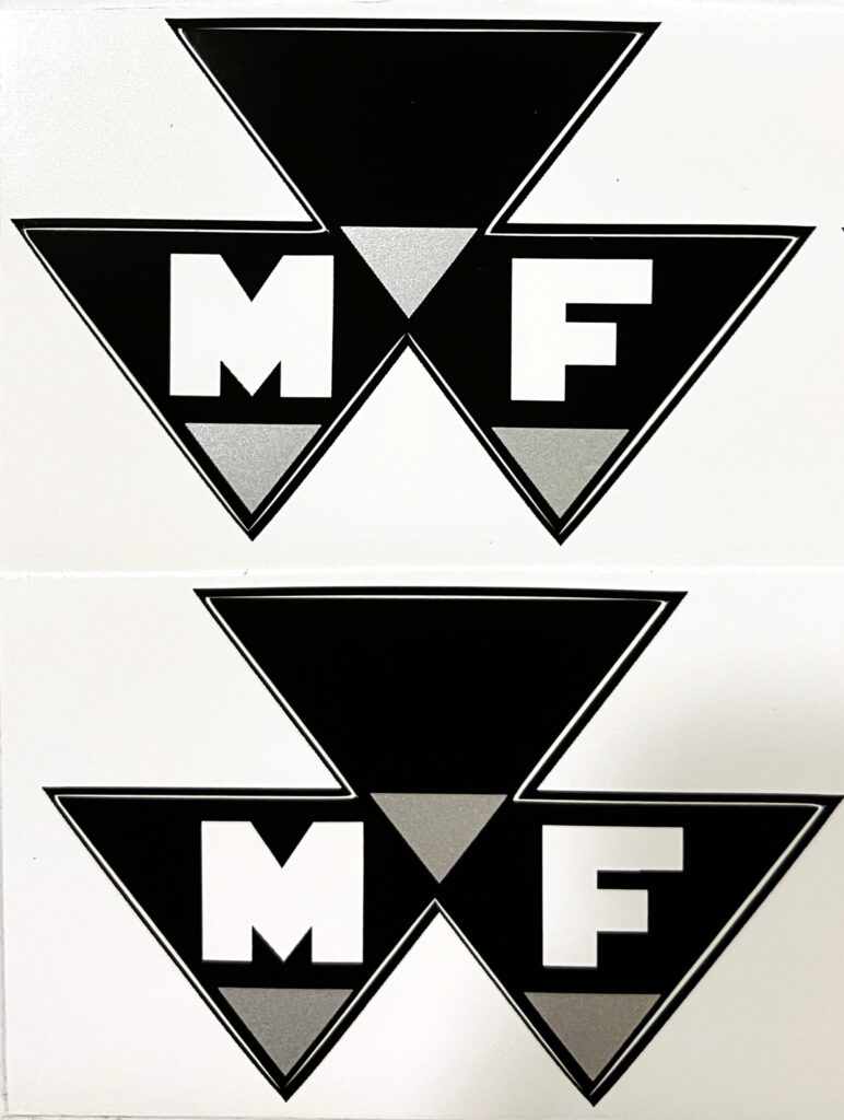 Decal Massey Ferguson Logo - Silver, white, black 2" x 3" - DM996 ...