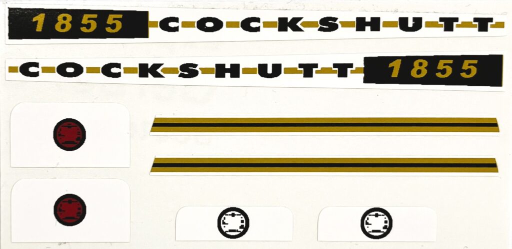 Decal 1/16 Cockshutt 1855 - DCK054 - Midwest Decals & Farm Toys