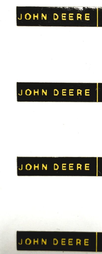 Decal John Deere (silver) scale Small DJ912 - Midwest Decals & Farm Toys