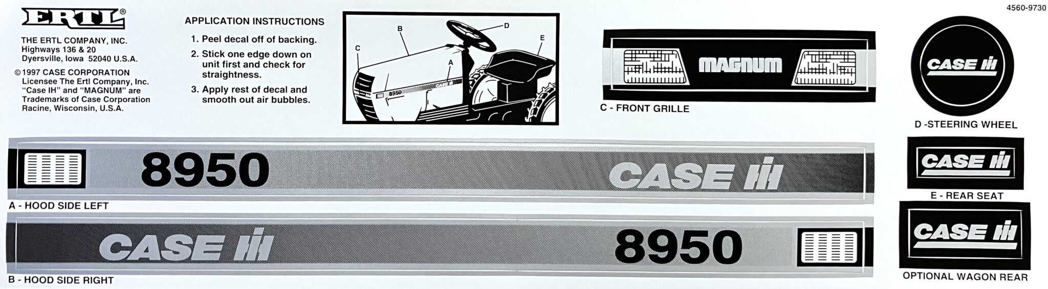 Decal Case IH 8950 Pedal DPC1735 - Midwest Decals & Farm Toys