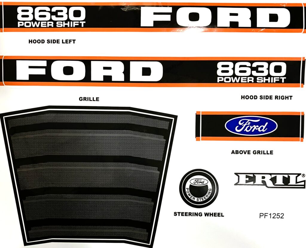 Decal Ford 8630 Pedal Tractor - DPF1252 - Midwest Decals & Farm Toys