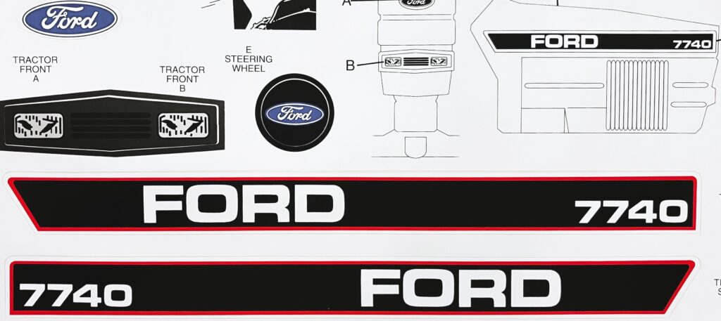 Decal Ford 7740 Pedal Tractor - DPF1251 - Midwest Decals & Farm Toys