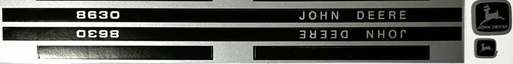 Decal 1/16 John Deere 8630 Black Stripe Set - DJ303I - Midwest Decals ...