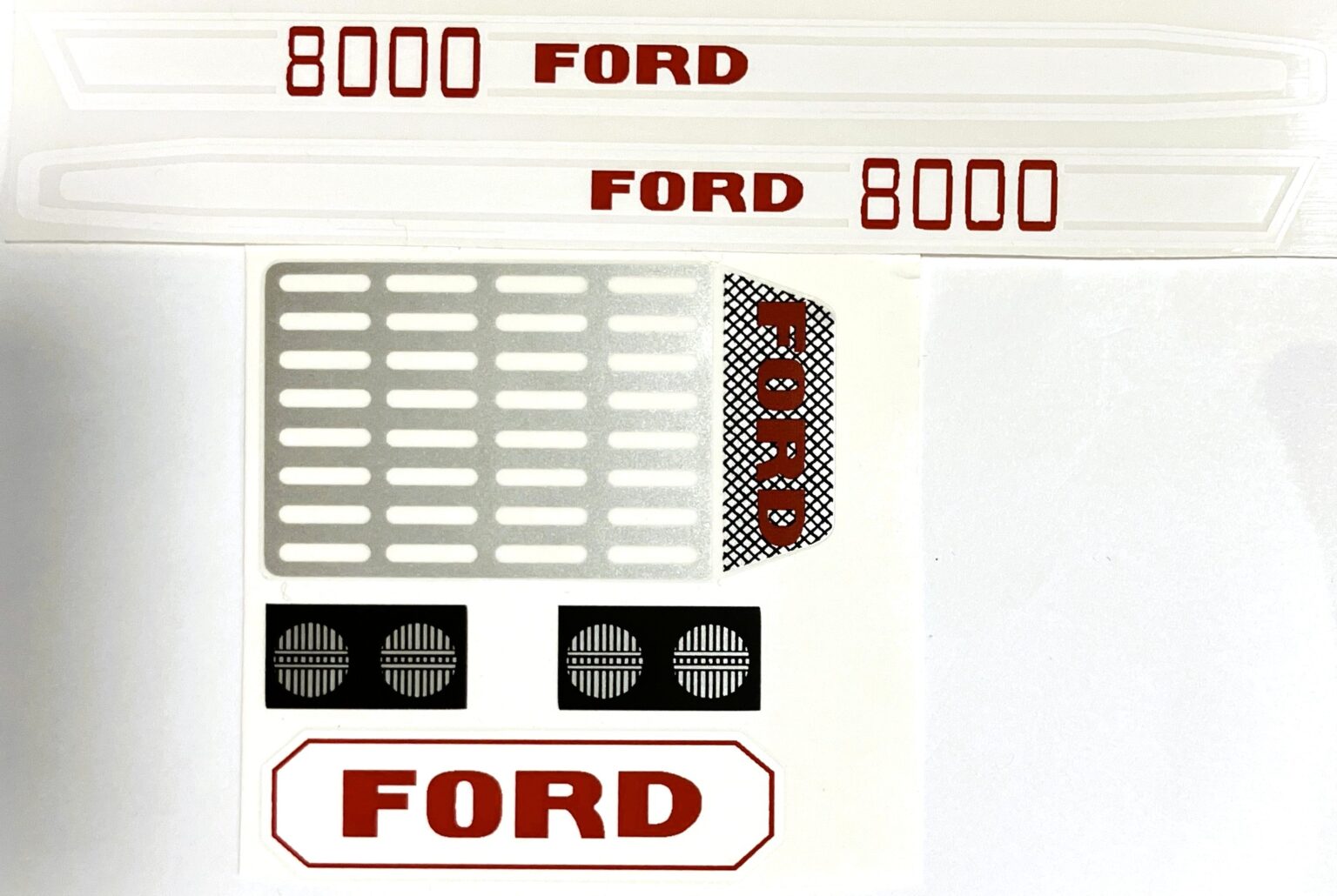 Decal 1/12 Ford 8000 set (large) - DF30 - Midwest Decals & Farm Toys