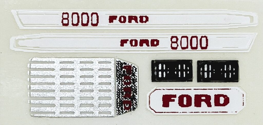 Decal 1/64 Ford 8000 Set - DF712 - Midwest Decals & Farm Toys