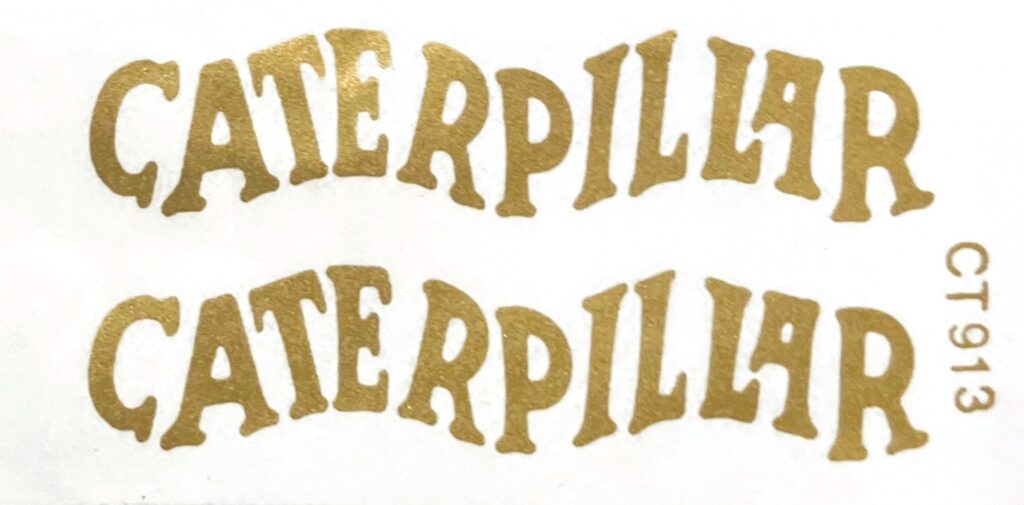 Decal Caterpillar Logo Decals (gold) 2" DCT913 - Midwest Decals & Farm Toys