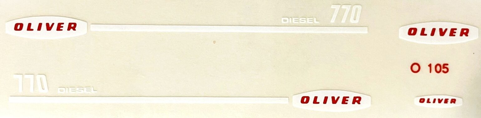 Decal 1/16 Oliver 770 Diesel DO105 - Midwest Decals & Farm Toys