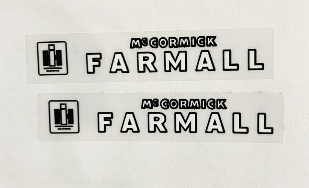 Decal 1/16 McCormick Farmall for M Set (outline letter) - DI11 ...