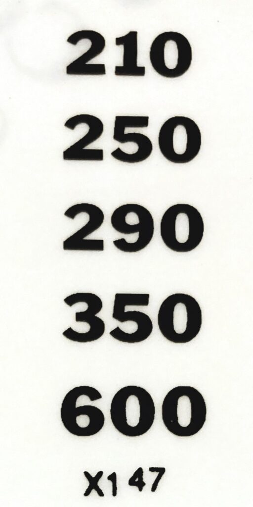 Decal 1/16 ACO Model Numbers Set - 5/8" DX147 - Midwest Decals & Farm Toys