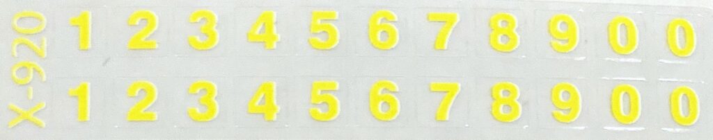 Decal Number Set - Yellow - DX920 - Midwest Decals & Farm Toys