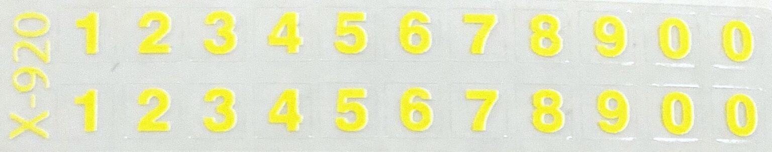 Decal Number Set - Yellow - DX920 - Midwest Decals & Farm Toys