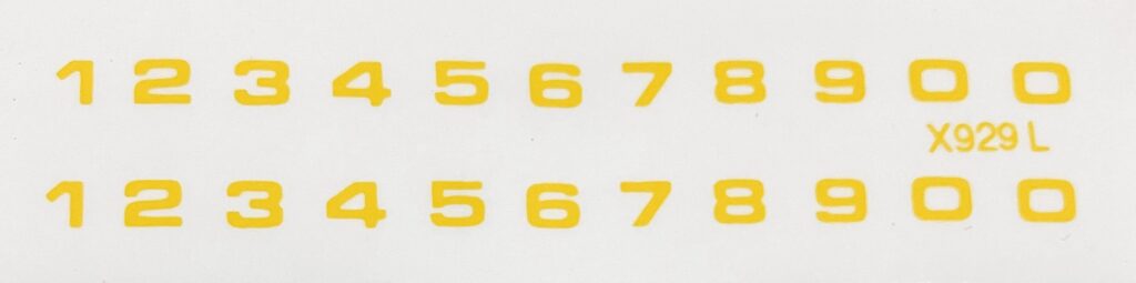Decal Number Set - Yellow 1/4in. x 7/32in. DX929L - Midwest Decals ...