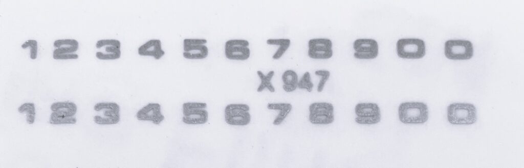 Decal Number Set - Silver 3/32 x 3/32 - DX947 - Midwest Decals & Farm Toys