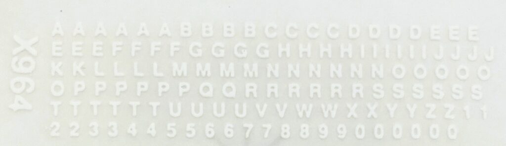 Decal Alpha/Numerical Set - White 1/16in. x 1/16in. - DX964 - Midwest ...