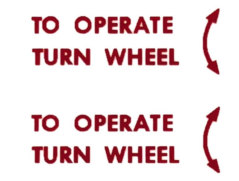 Decal 1/16 To Operate Turn Wheel Red - DX1051 - Midwest Decals & Farm Toys