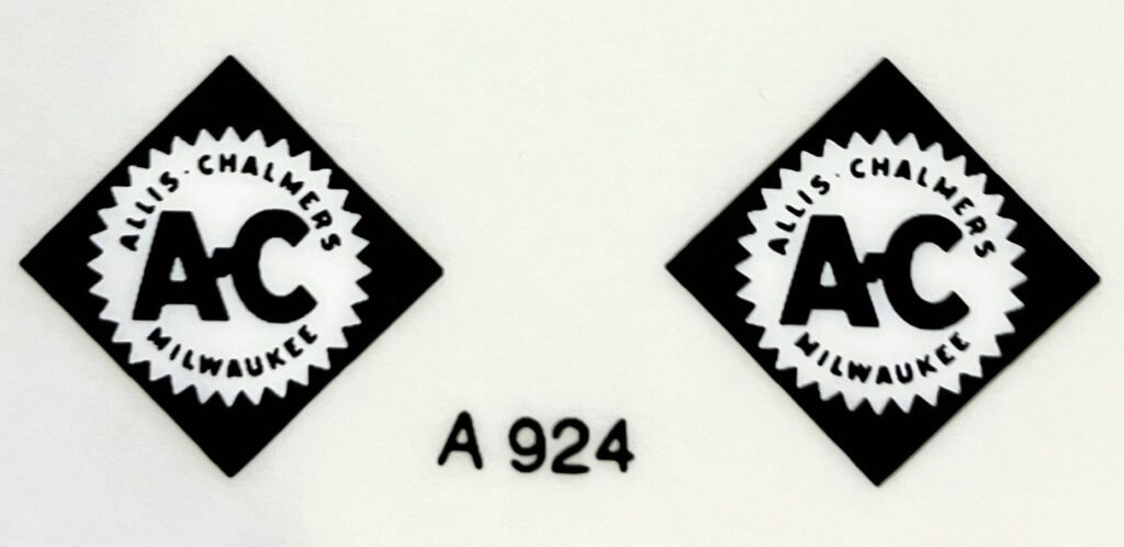 Decal Allis Chalmers Logo 3/4"(white & black) DA924W - Midwest Decals ...