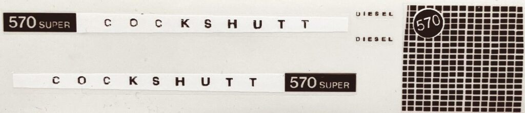 Decal 1/16 Cockshutt 570 Super -DCK047 - Midwest Decals & Farm Toys