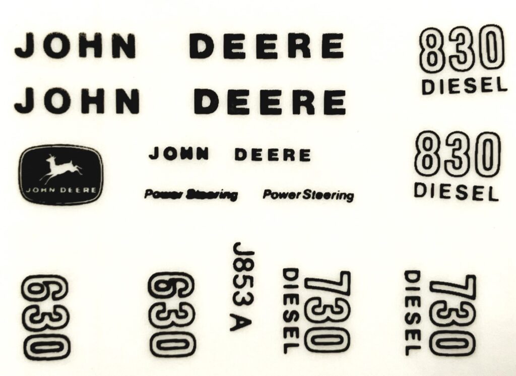 Decal 1/16 John Deere 630 - 730 - 830 Industrial Set - DJ853A - Midwest ...
