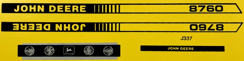 Decal 1/16 John Deere 8760 Set - DJ337 - Midwest Decals & Farm Toys
