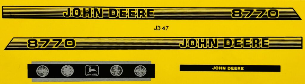 Decal 1/16 John Deere 8770 Set - DJ347 - Midwest Decals & Farm Toys