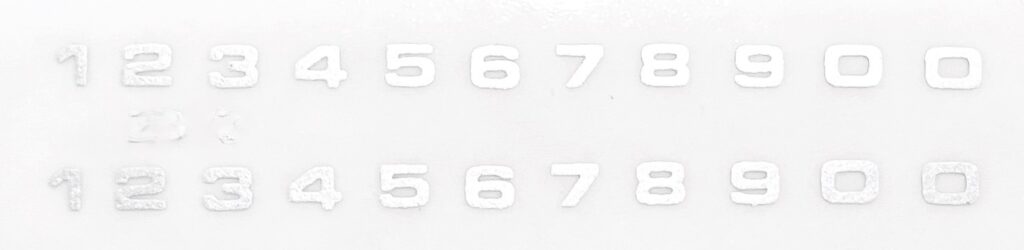 Decal Number Set - White 1/16 inch - DX918 - Midwest Decals & Farm Toys