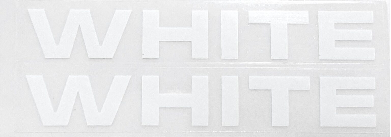 Decal White Logo 1 7/16" - DO974 - Midwest Decals & Farm Toys