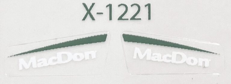 Decal 1/64 MacDon green - 1 3/8" - DX1221 - Midwest Decals & Farm Toys