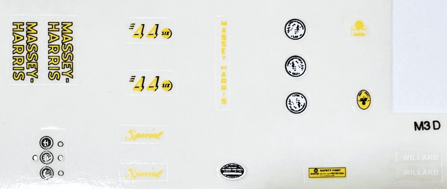 Decal 1/16 Massey Harris 44 Six Deluxe Set - DM3D - Midwest Decals ...