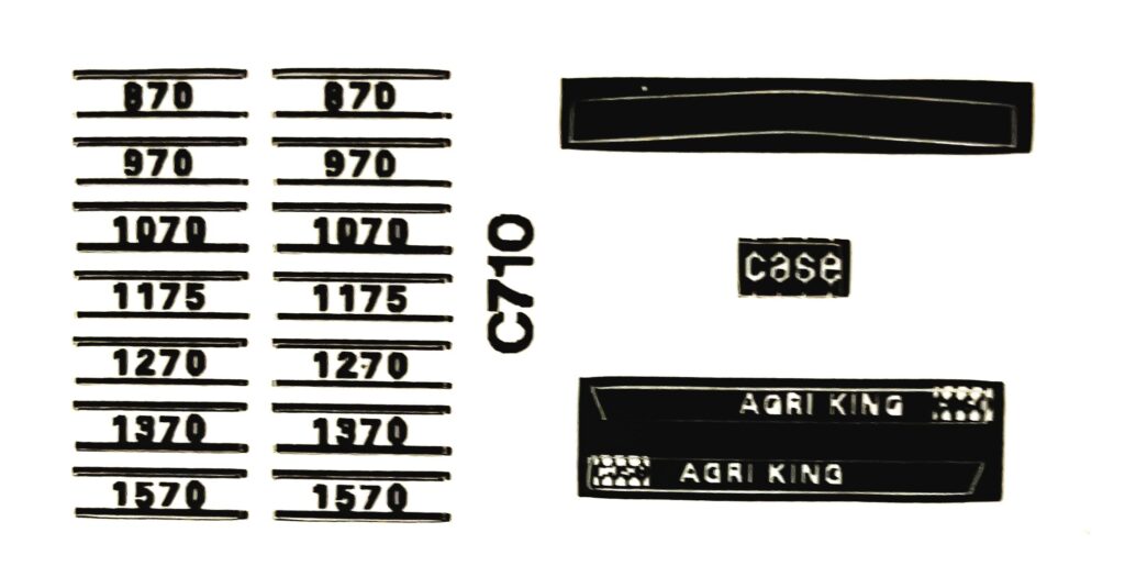Decal 1/64 Case Agri King w/Model Numbers Set (white tractors) - DC710 ...