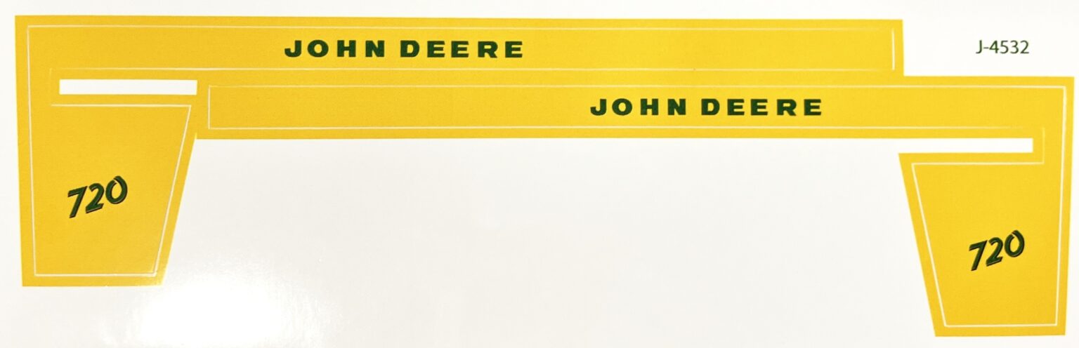 Decal 1/08 John Deere 720 side panels - DJ4532 - Midwest Decals & Farm Toys