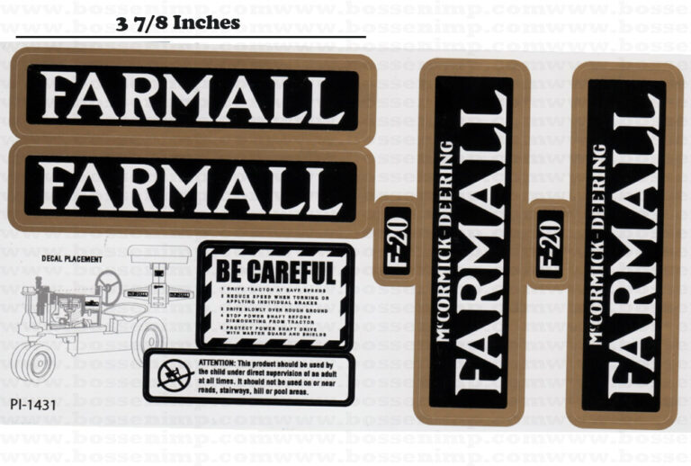 Decal Farmall F-20 Pedal Tractor set - DPI1431 - Midwest Decals & Farm Toys