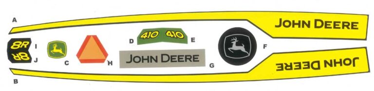 Decal John Deere 8R-410 Pedal Set - DPJ2711 - Midwest Decals & Farm Toys