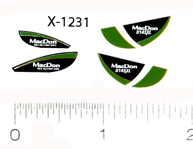 Decal MacDon 1/64 Draper Head green - DX1231 - Midwest Decals & Farm Toys