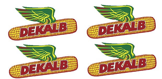 Decal DeKalb (4) 3/8"- DX494 - Midwest Decals & Farm Toys