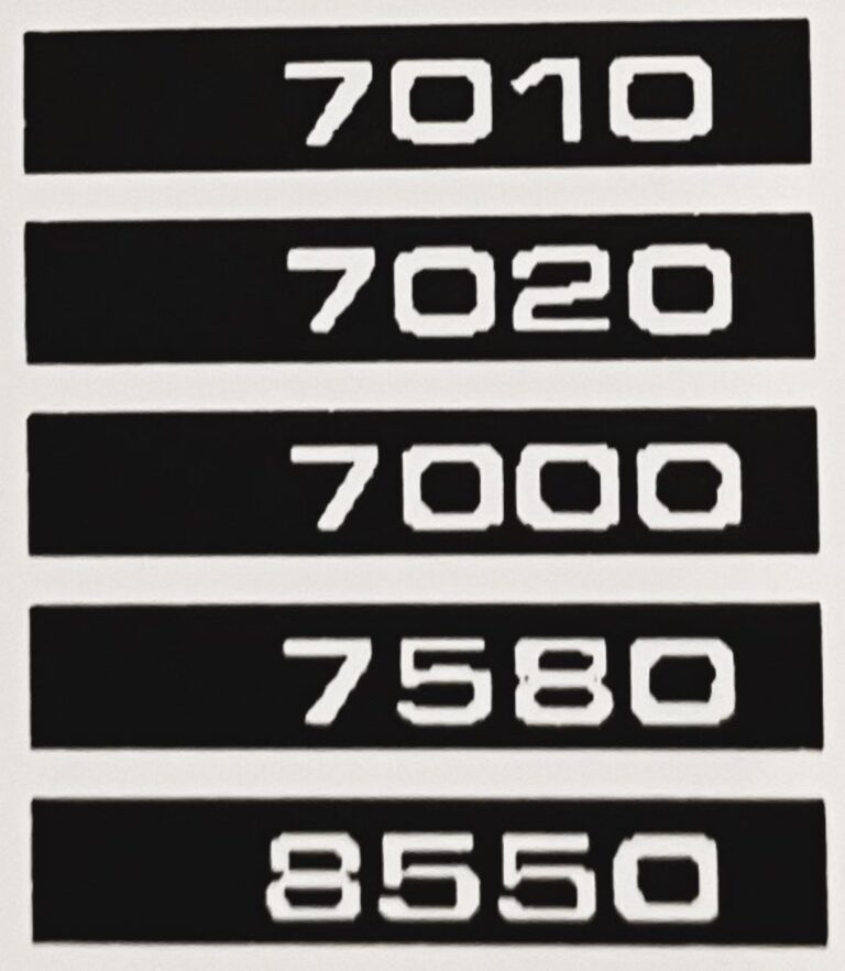 Decal 1/64 Allis Chalmers 7000, 7010, 7020, 7550, 7580 Model Numbers ...