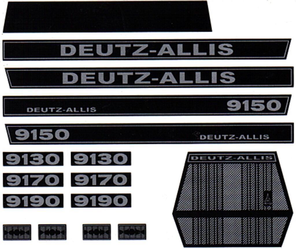 Decal 1/16 Deutz Allis 9130, 9150, 9190 Set - DA95 - Midwest Decals ...